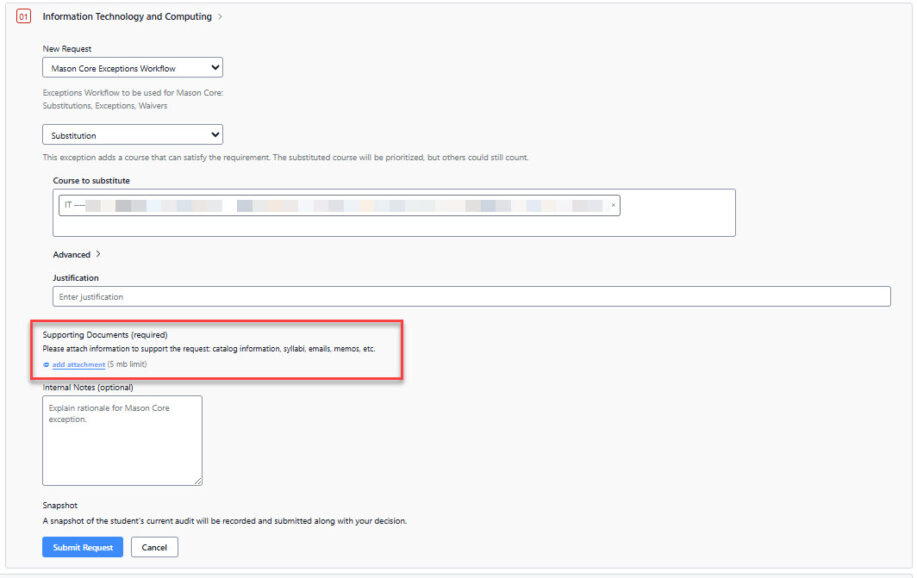 Mason Core Exceptions Workflow - Office of the University ...